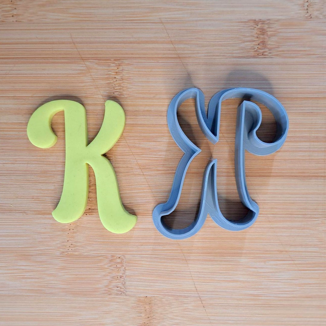 Uniquely Shaped Letter K Cookie Cutter. Initials Plaque Biscuit. 3D ...