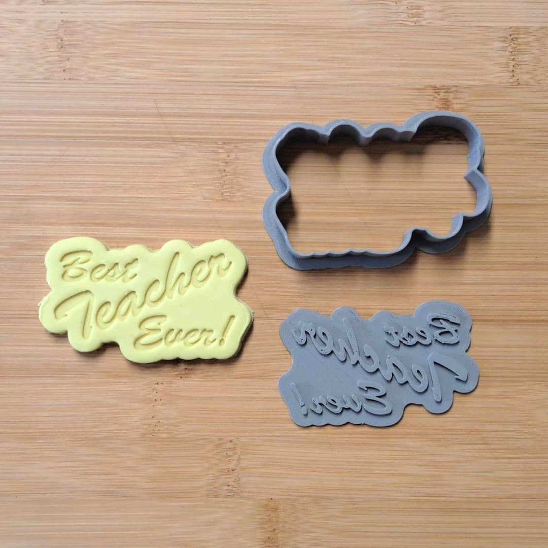 Cursive Script Best Teacher Ever Cookie Cutter and Stamp. Education ...