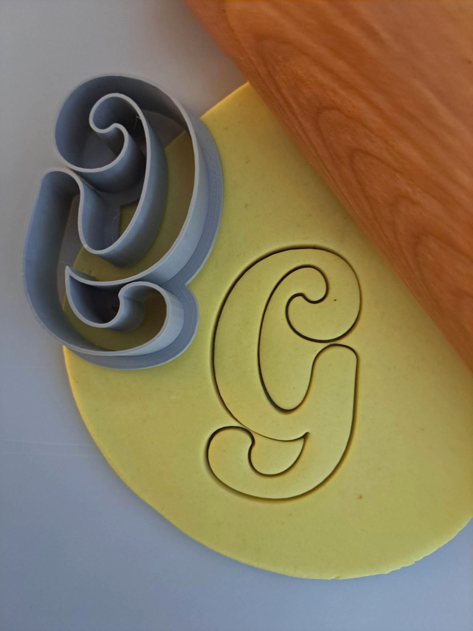 Uniquely Shaped Letter G Cookie Cutter. Initials Plaque Biscuit. 3D ...