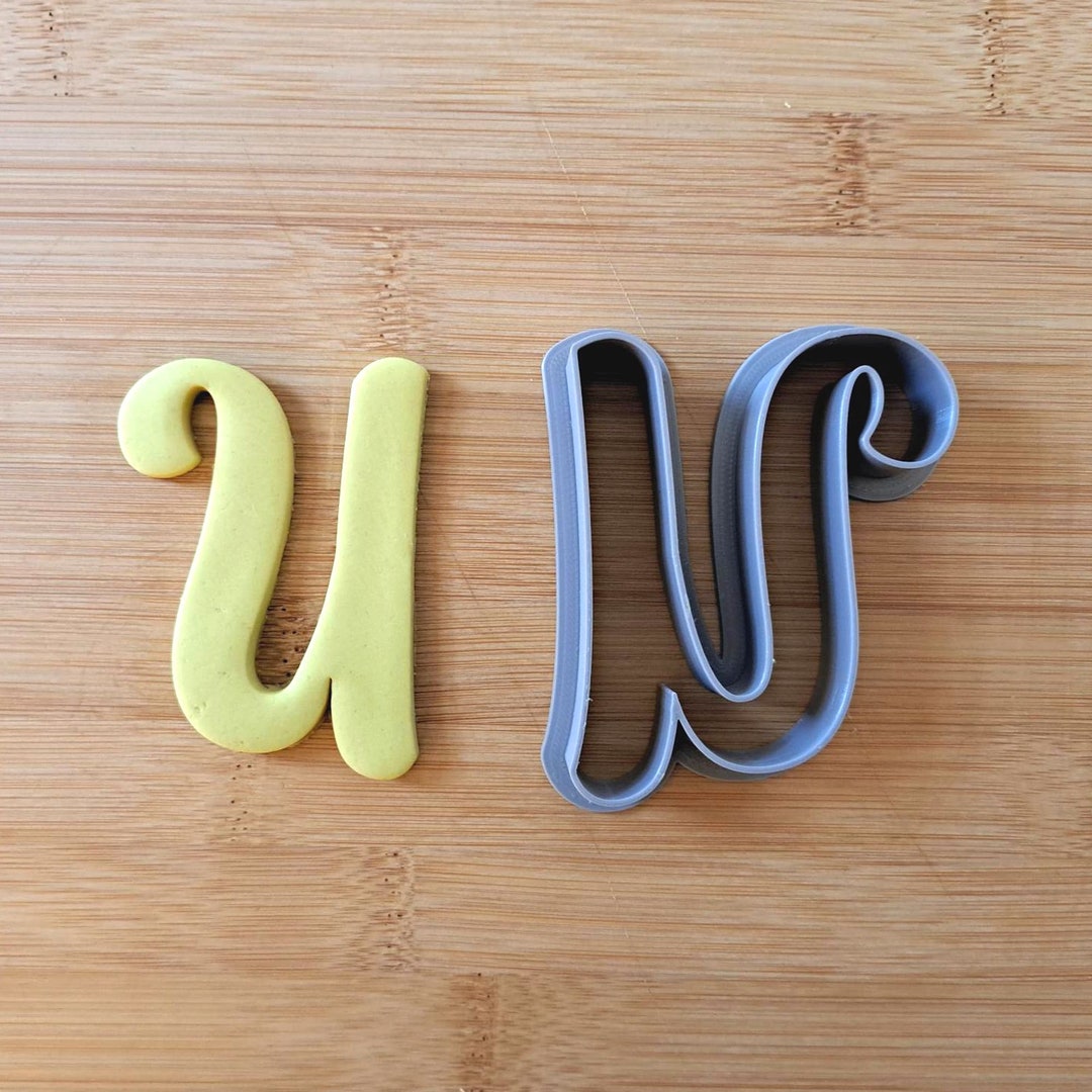 Uniquely Shaped Letter U Cookie Cutter. Initials Plaque Biscuit. 3D ...