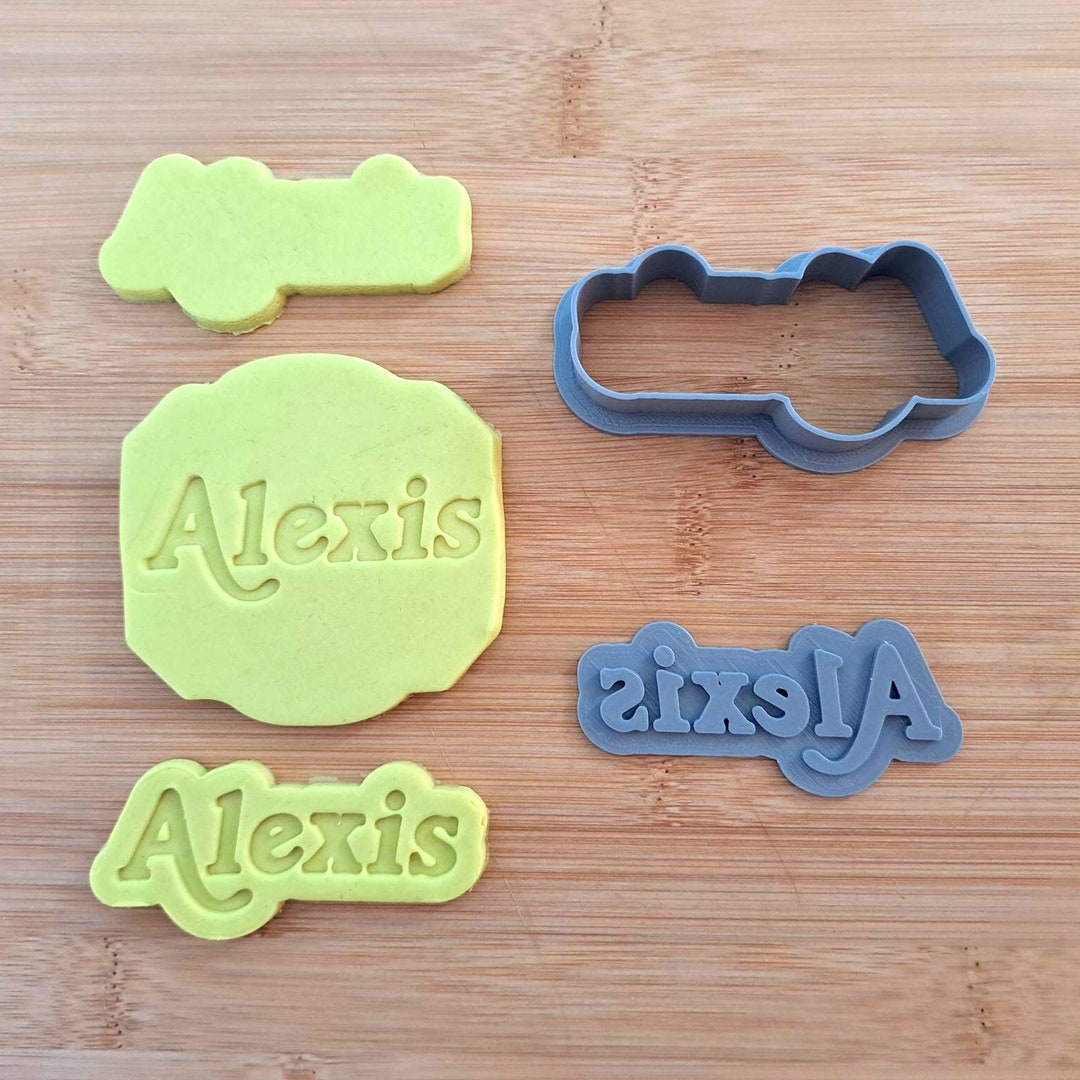 Personalized Name Cookie Cutter and Stamp Set. Serif Font Name Outline ...