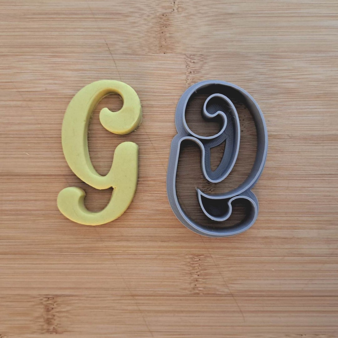 Uniquely Shaped Letter G Cookie Cutter. Initials Plaque Biscuit. 3D ...