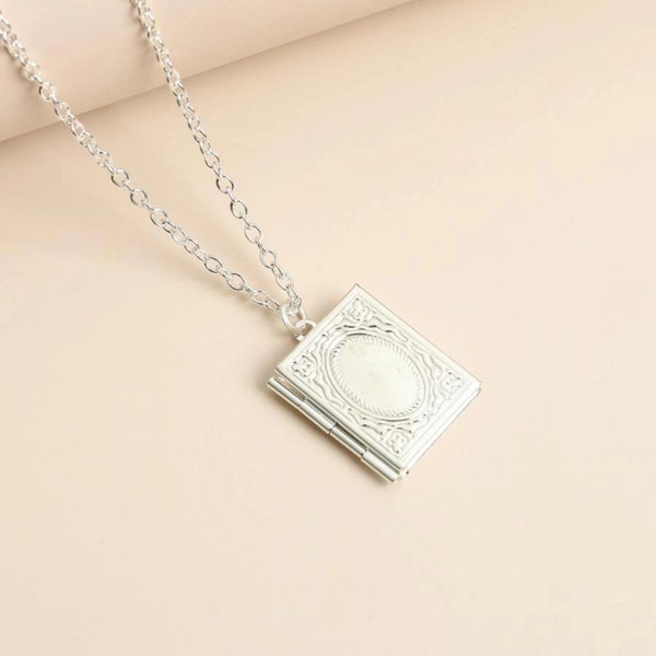Book Pendant Necklace - Etsy