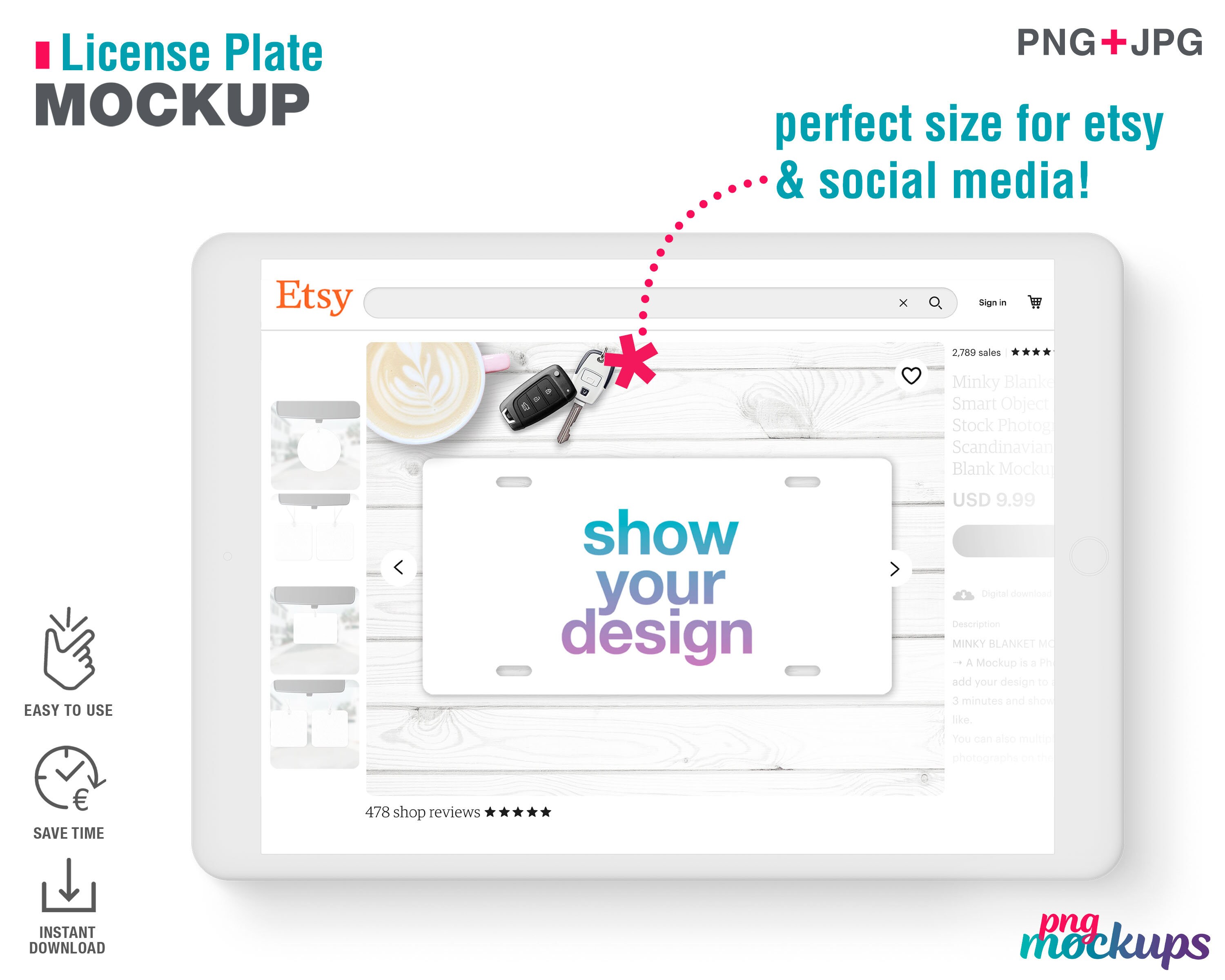 Car License Plate PNG Mockup With Transparent Background Use With Canva ...