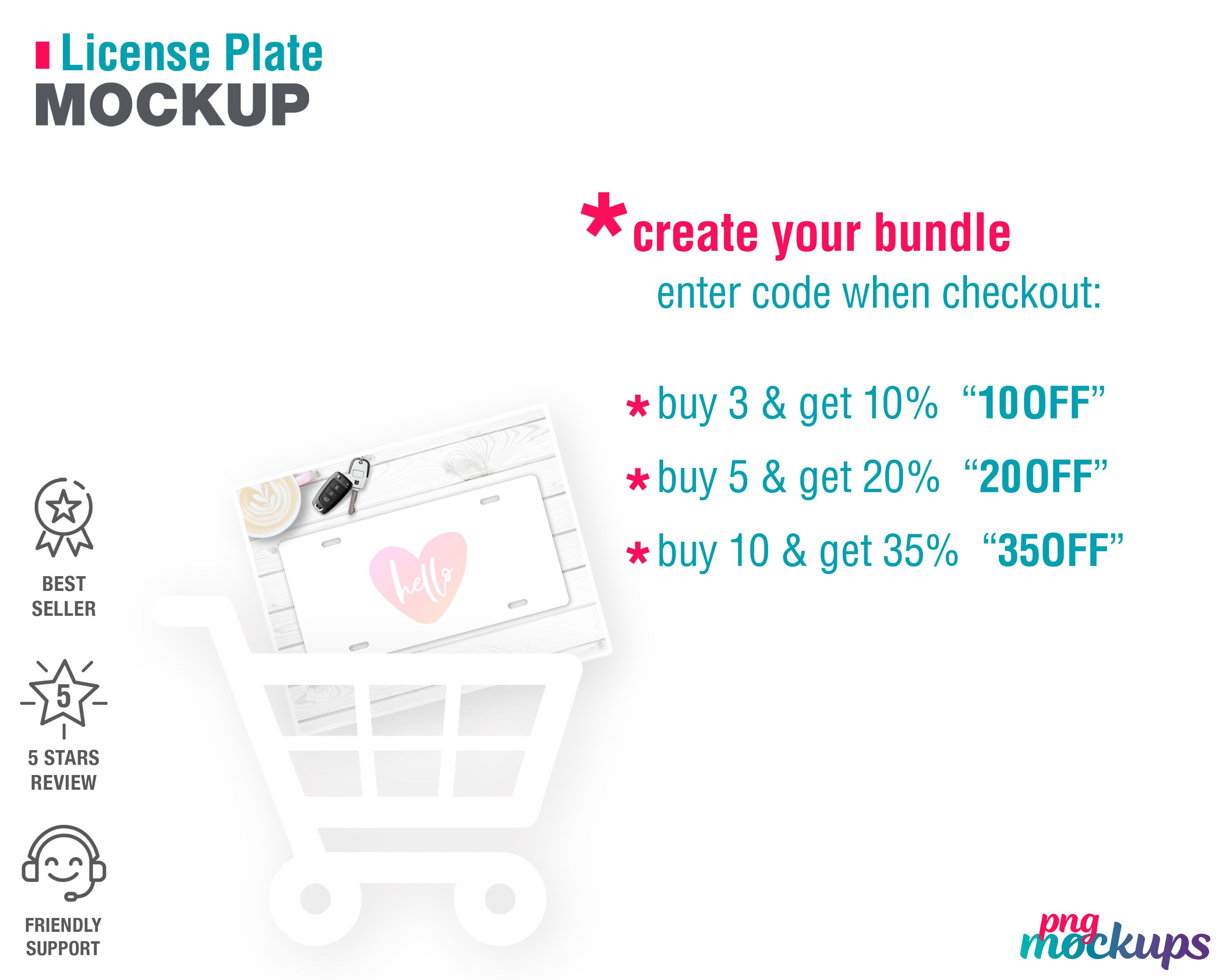 Car License Plate PNG Mockup With Transparent Background Use With Canva ...