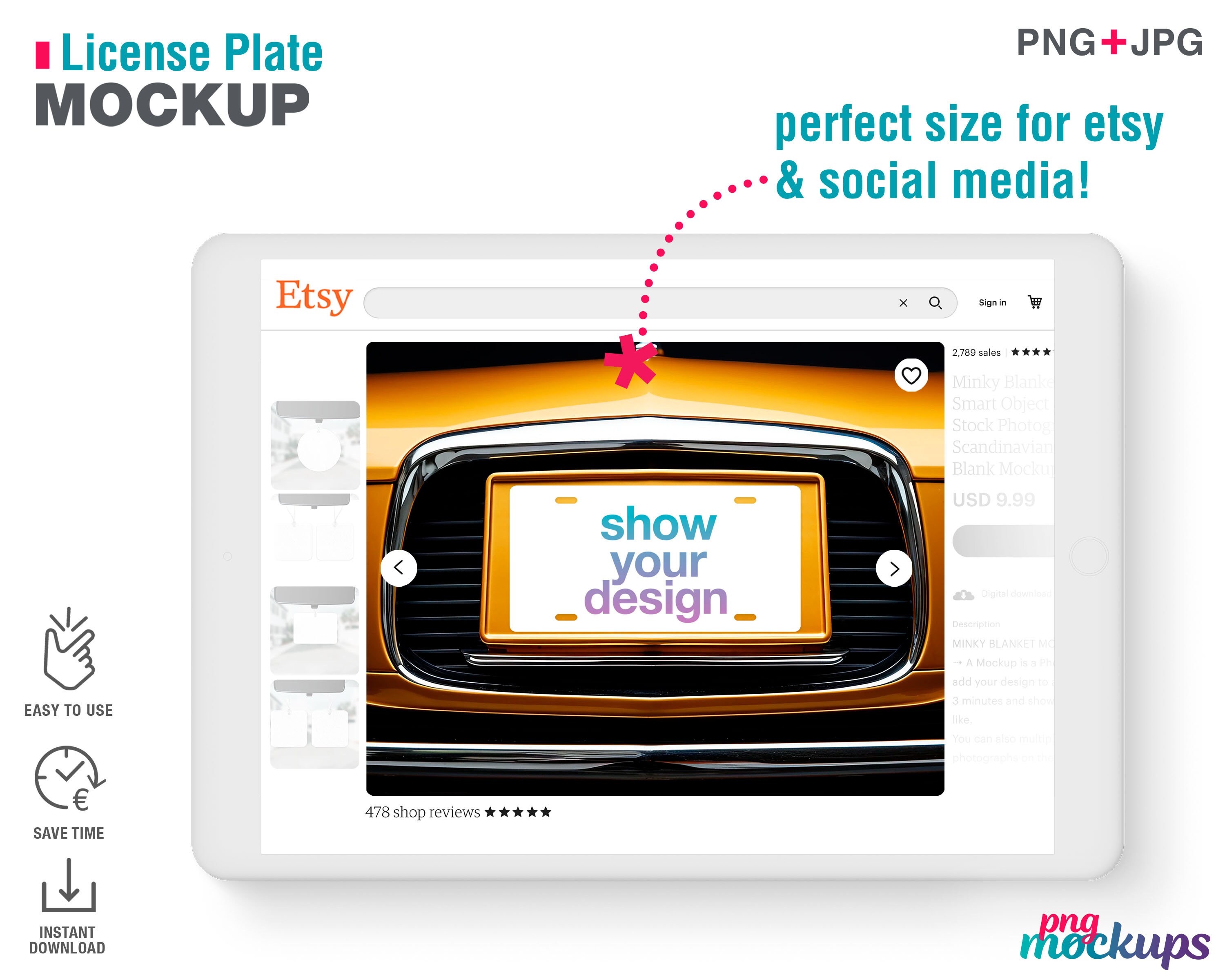 Car License Plate PNG Mockup With Transparent Background Use With Canva ...