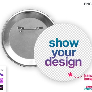 Round Pin Back Button PNG Mockup With Transparent Background to Show ...