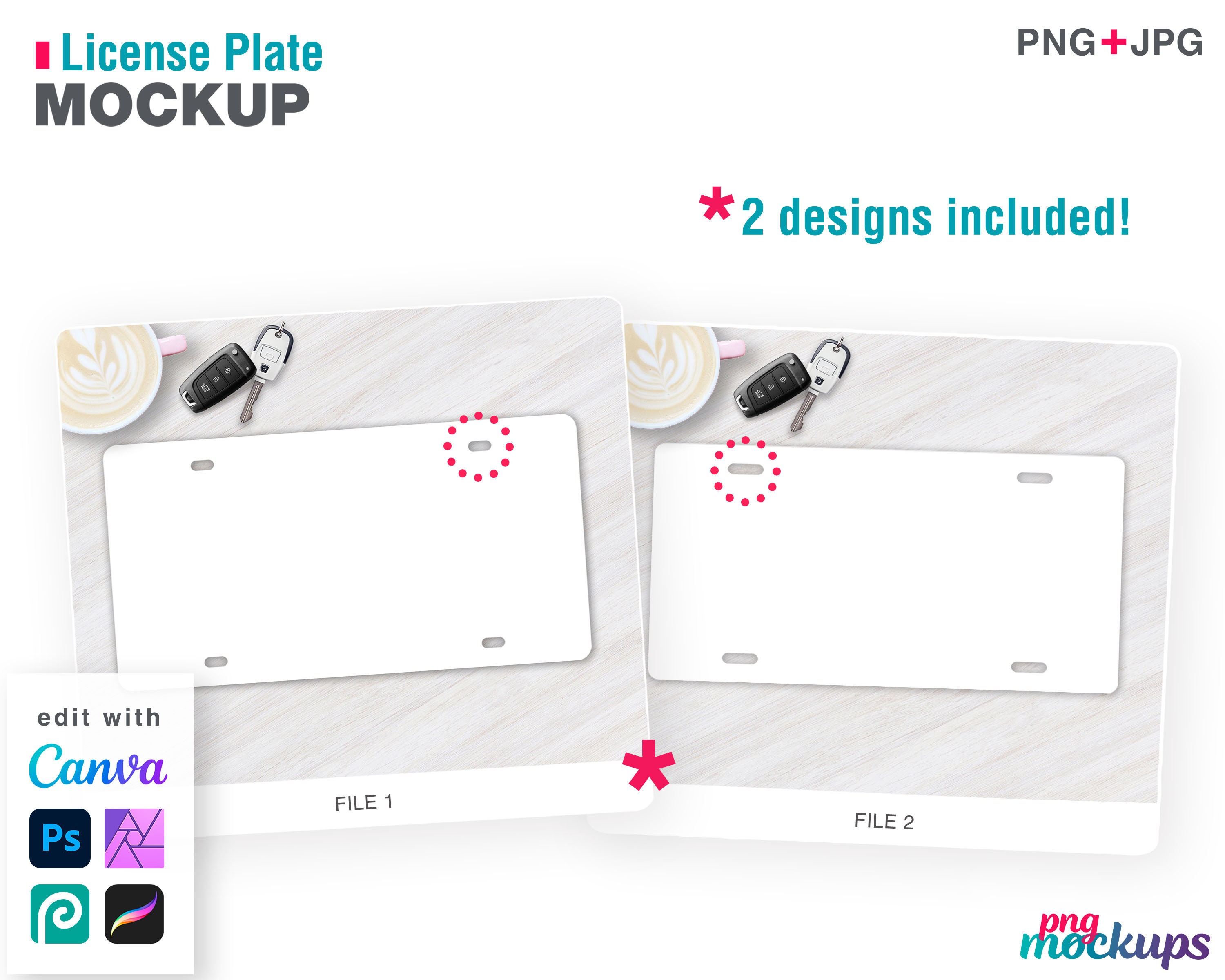 Car License Plate PNG Mockup With Transparent Background Use With Canva ...