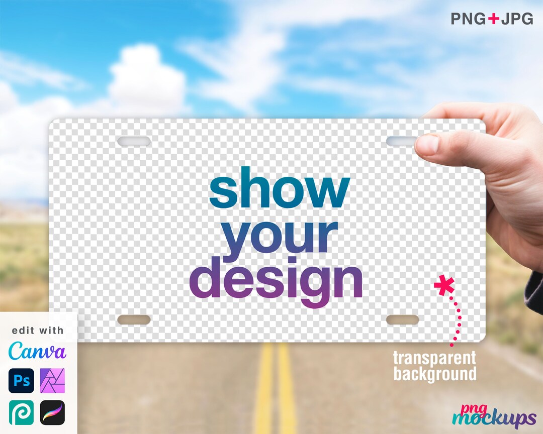 Car License Plate PNG Mockup With Transparent Background Use - Etsy