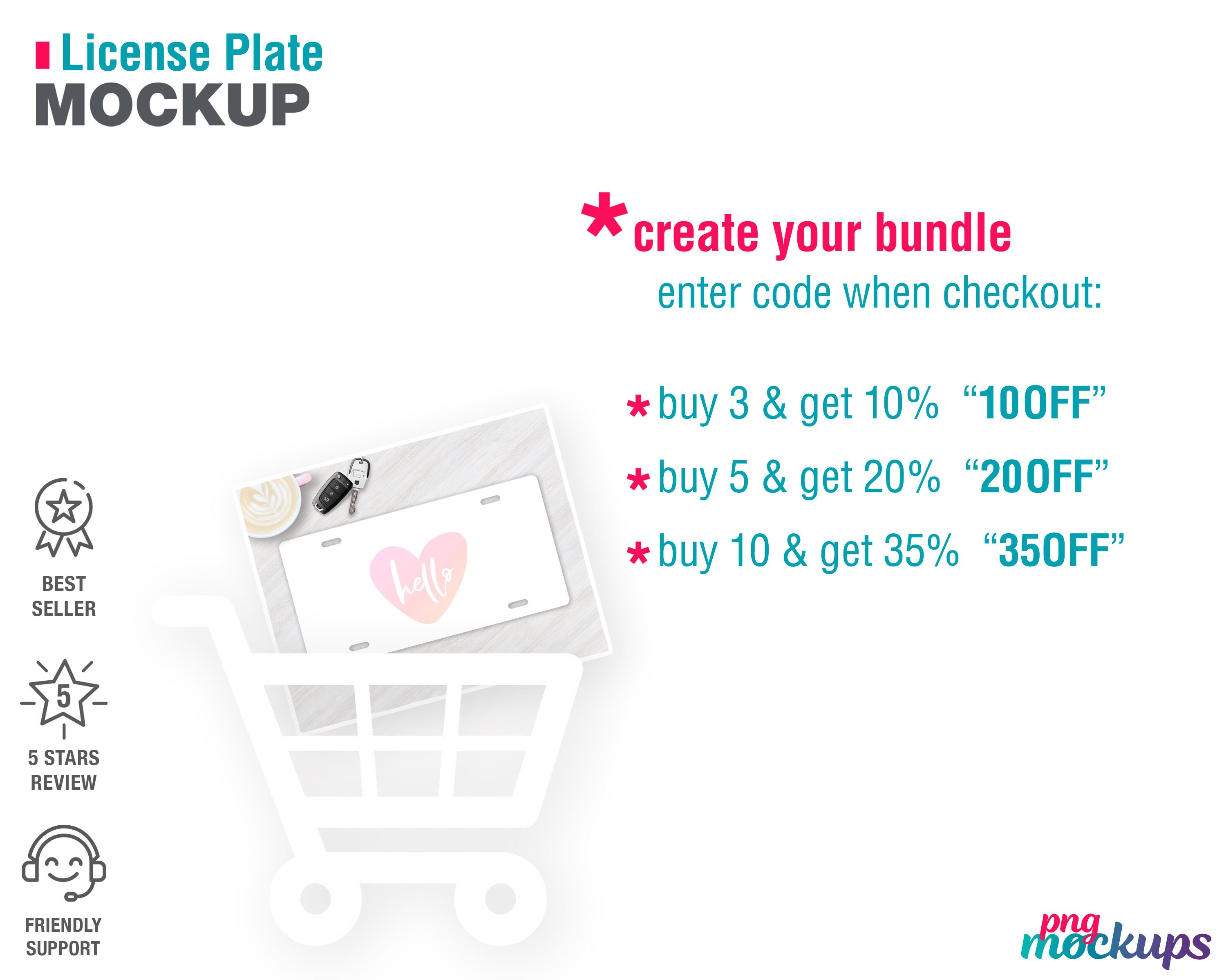 Car License Plate PNG Mockup With Transparent Background Use With Canva ...