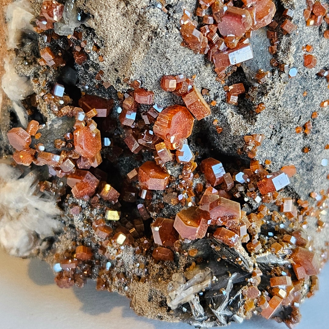 Red Vanadinite From Morocco, 560 Grams, on Matrix, Barite, Galena, Very ...