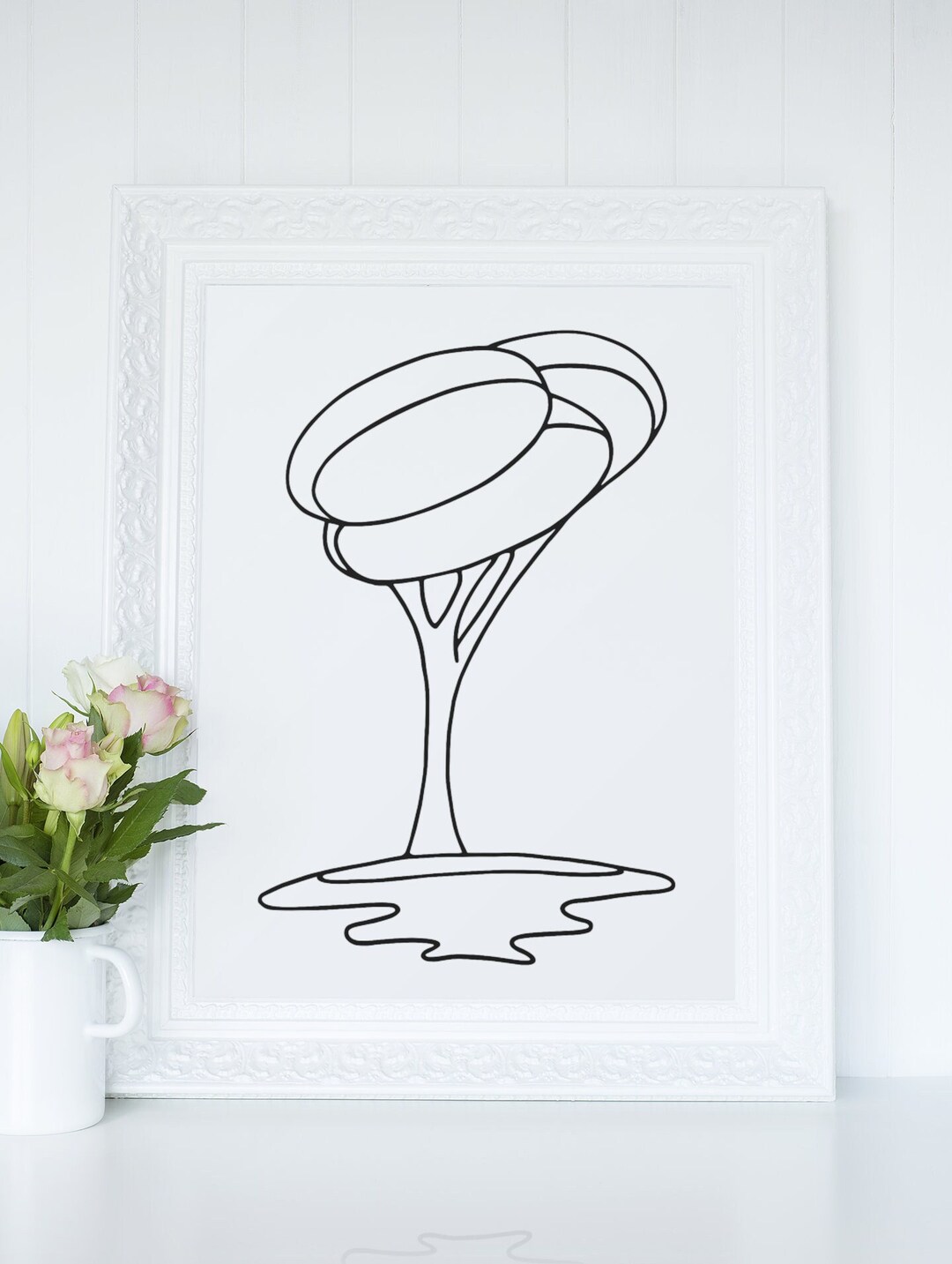 Tree Art Prints, Trunk Line Art, Leafs Poster Print, Minimalist ...