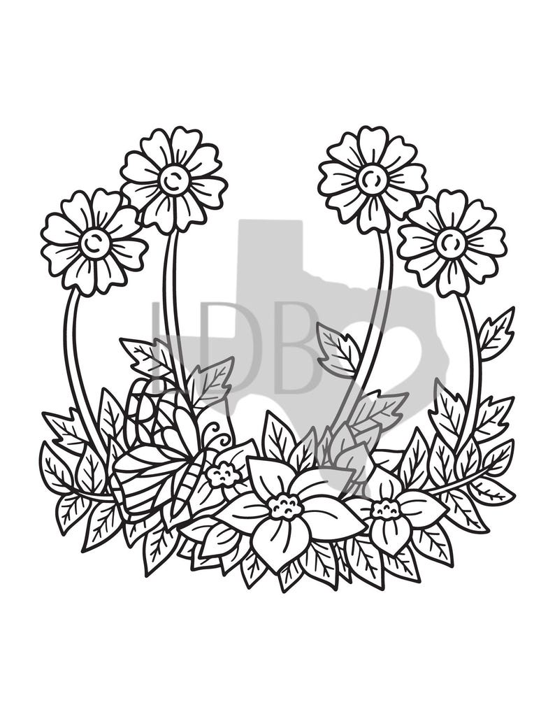 Flower Power Coloring Pages for Kids and Adults 4 Pages - Etsy