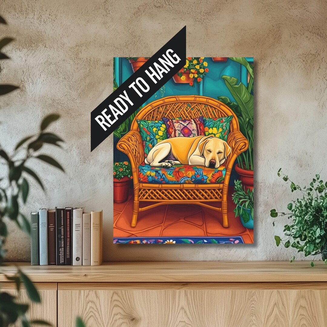 Yellow Lab Wall Art, Labrador Retriever, Boho Style, Yellow Lab Print ...