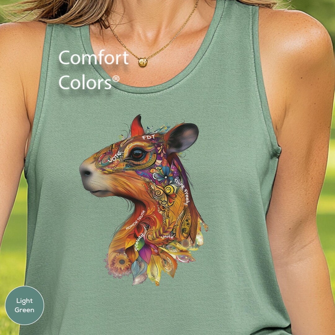 Resistance Capybara Subtle Anti Trump Tank Top, Unisex Pro Democracy ...