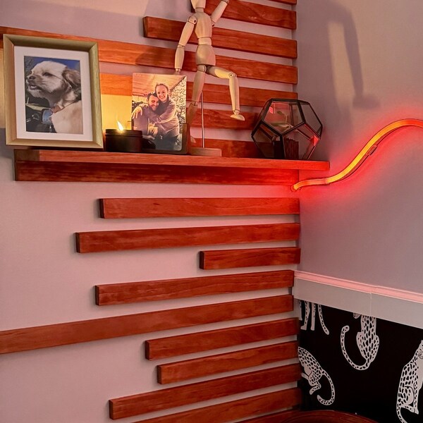 Wood Slat Shelf Wall - Etsy