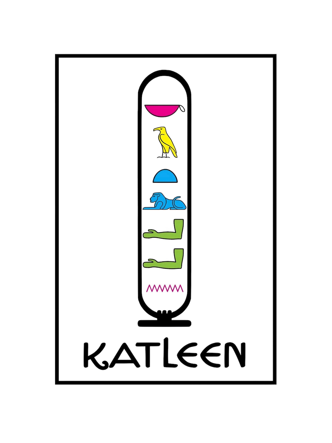 Hieroglyphic Name Cartouche Printable Egyptian Art/ Ancient Egyptian ...