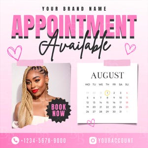 Appointment Calendar Flyer | DIY Book Now Available Monthly Booking ...