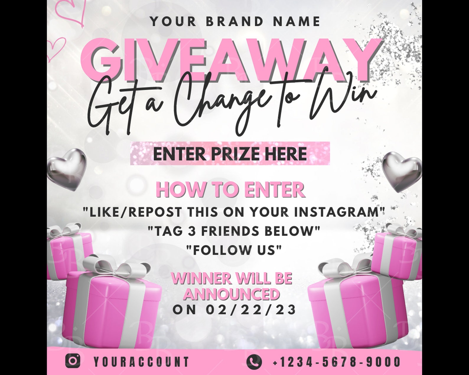 DIY Raffle Giveaway Flyer | DIY Business Branding Boutiques Lash Salon ...