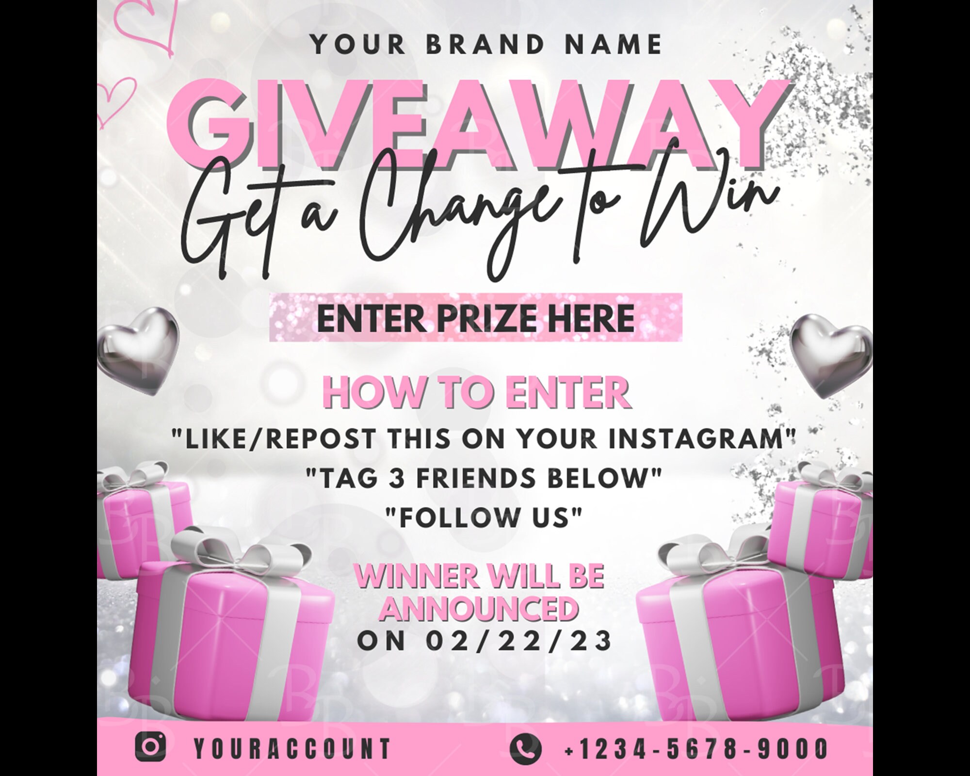 DIY Raffle Giveaway Flyer | DIY Business Branding Boutiques Lash Salon ...