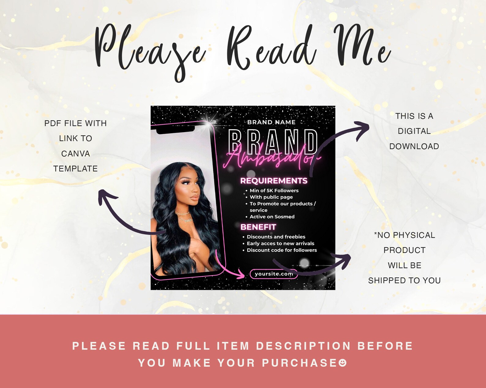 Brand Ambassador Flyer DIY Beauty Branding Lash Hair Salon Hairstylist ...