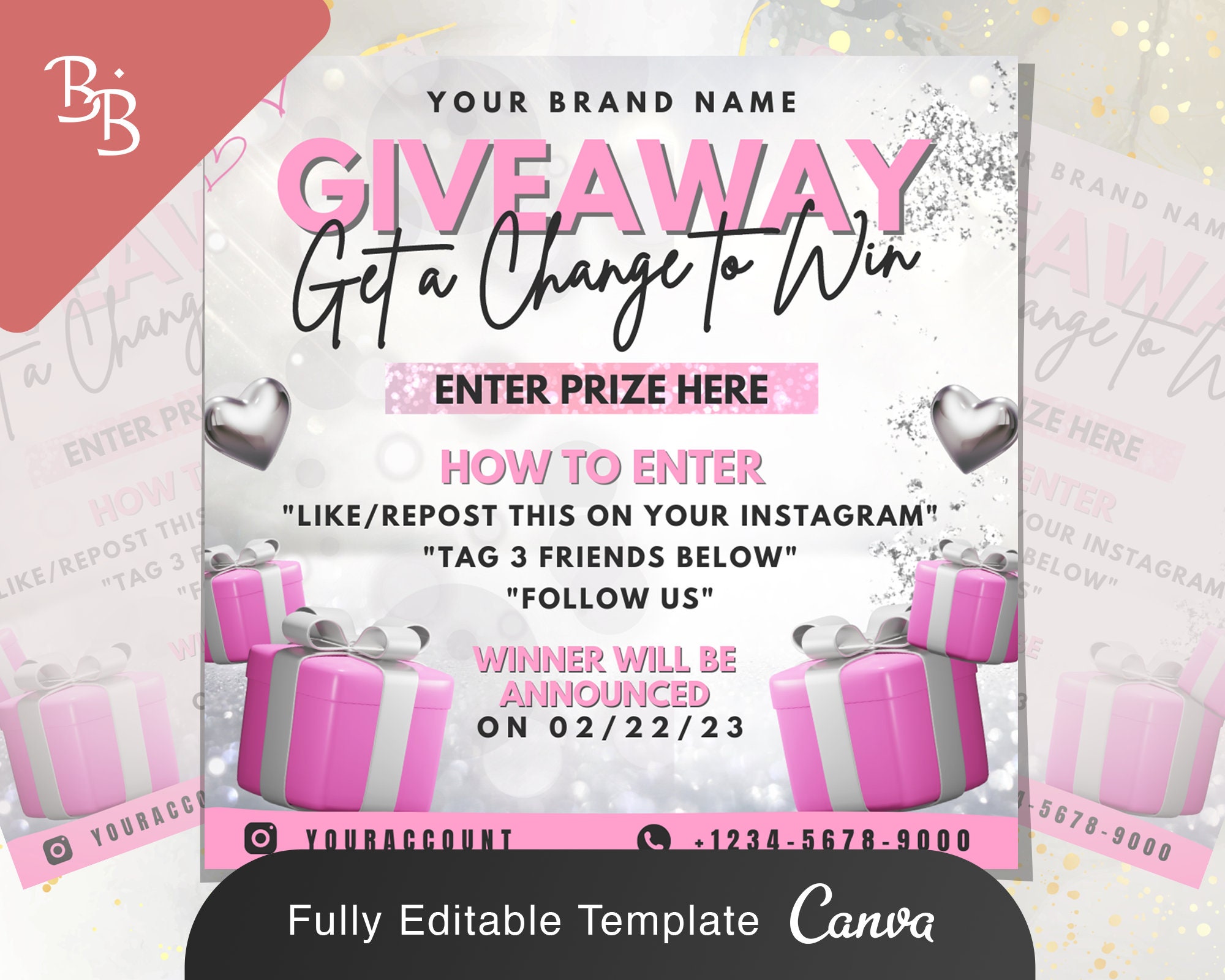 DIY Raffle Giveaway Flyer | DIY Business Branding Boutiques Lash Salon ...
