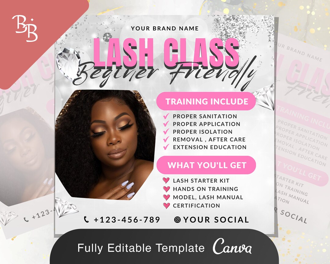 DIY Lash Masterclass Flyer | Business Course Lashes Extensions Beauty ...