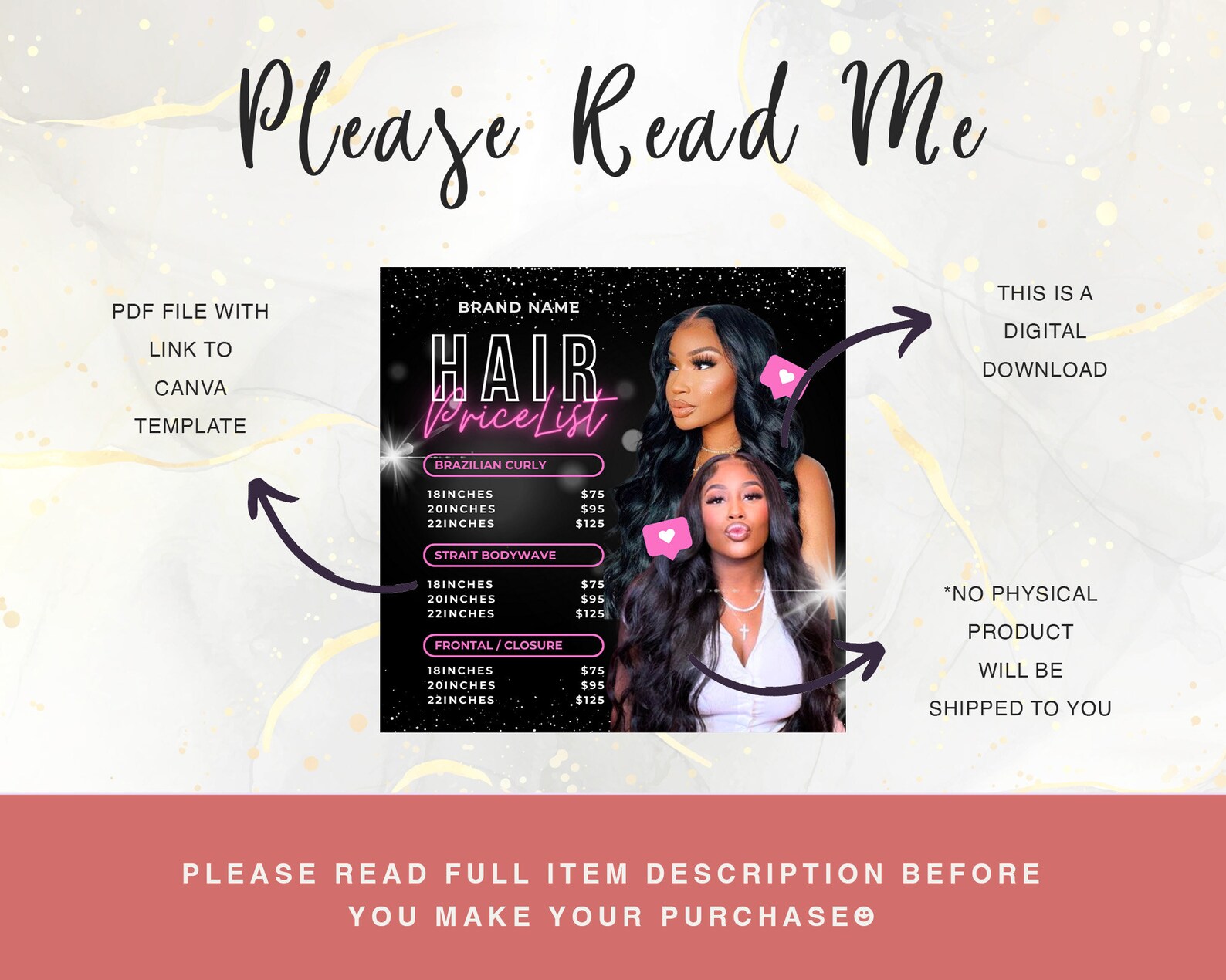 Hair Price List Flyer Templates | DIY Beauty Salon Braids Wig Stylist ...