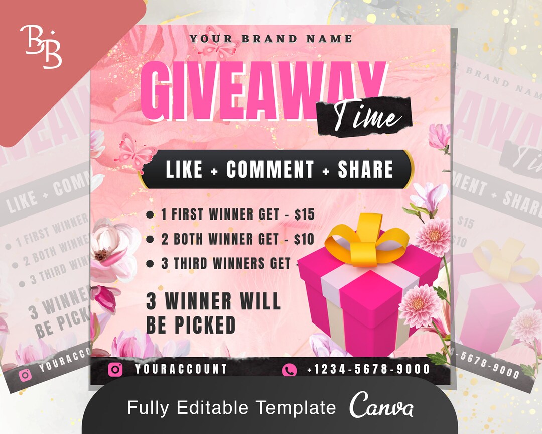 DIY Raffle Giveaway Flyer Business Hair Braids Beauty Salon Makeup ...