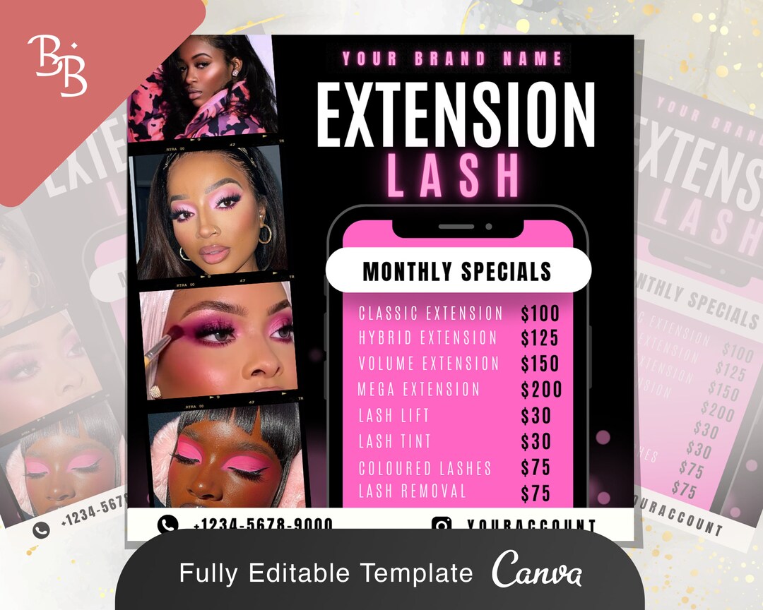 Lash Extensions Flyer | DIY Book Now Appointments Available Makeup ...