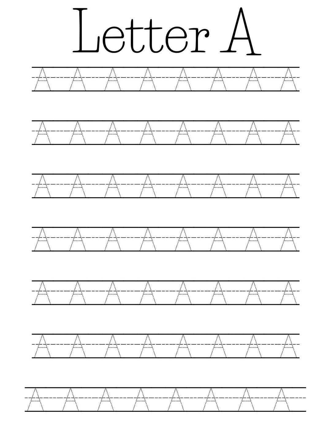 Uppercase Letter A Tracing for Handwriting - Etsy