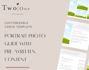 Canva Portrait Session Guide for Photographers, Family Session Guide ...