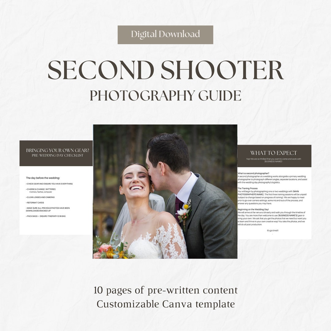Canva Second Shooter Guide for Photographers, Wedding Second Shooter ...