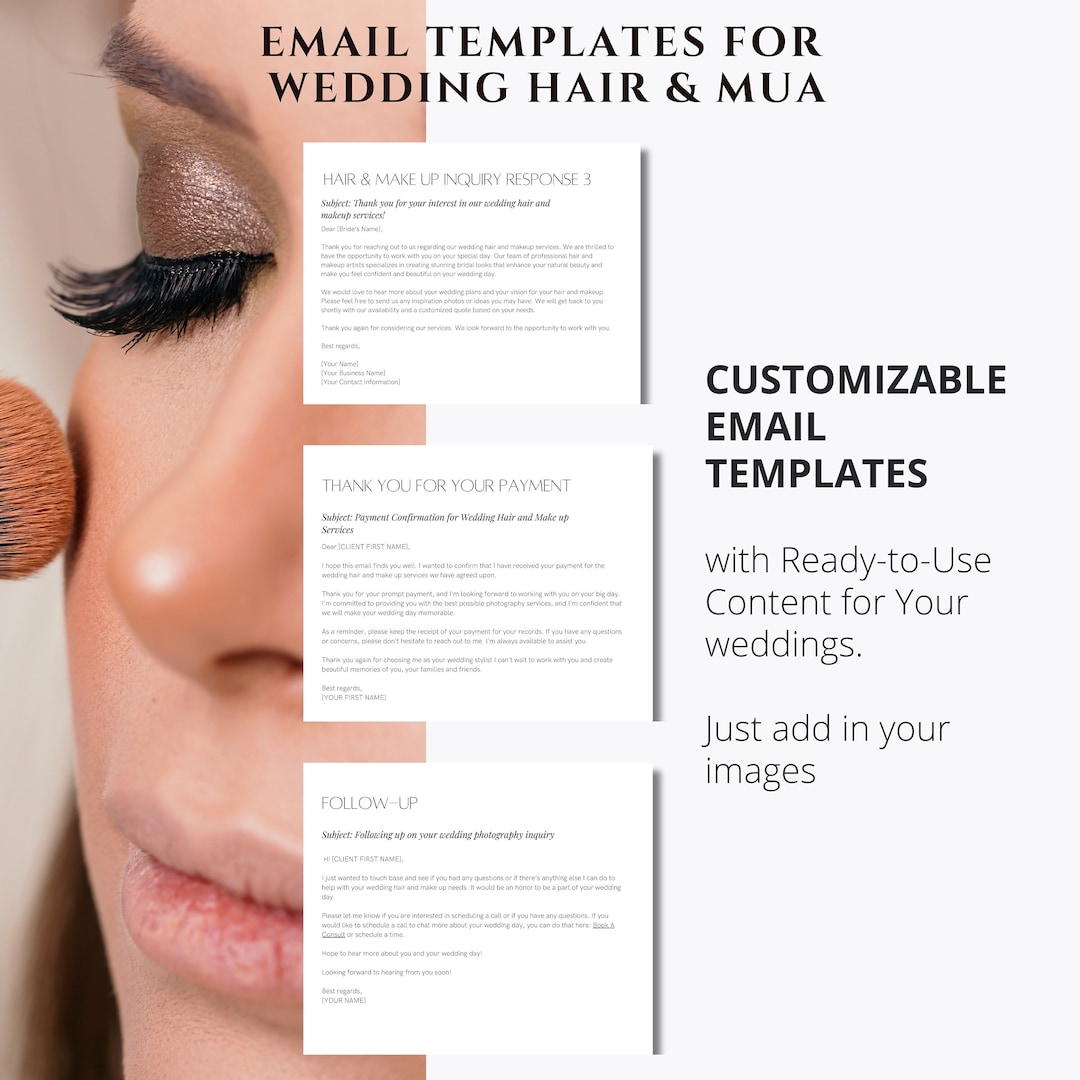 MUA Email Templates, Email Templates for Hair & Make up Stylists ...