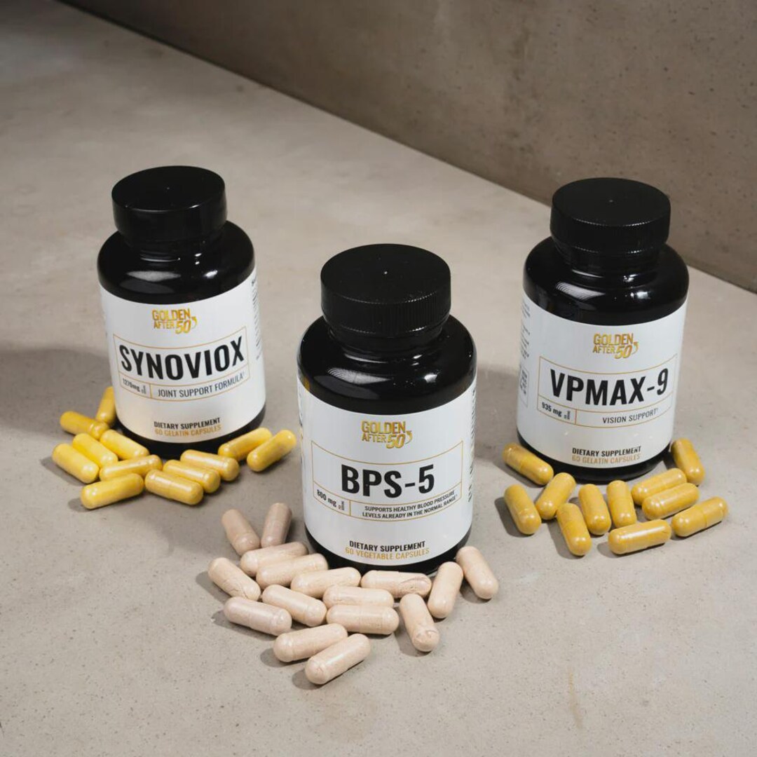 Golden After 50's Senior Health Bundle: BPS-5, Vpmax-9 & Synoviox - Etsy