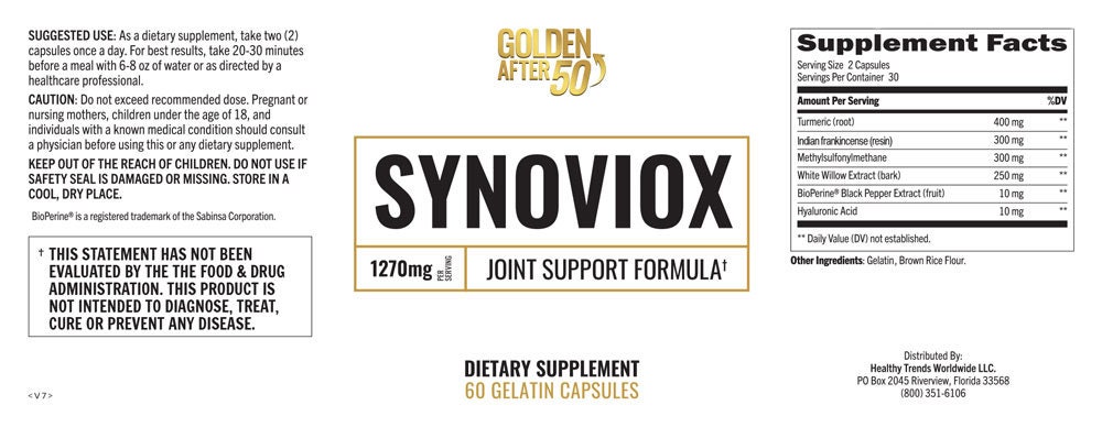 Golden After 50's Synoviox is a Joint Support Formula. 3 Month Supply ...