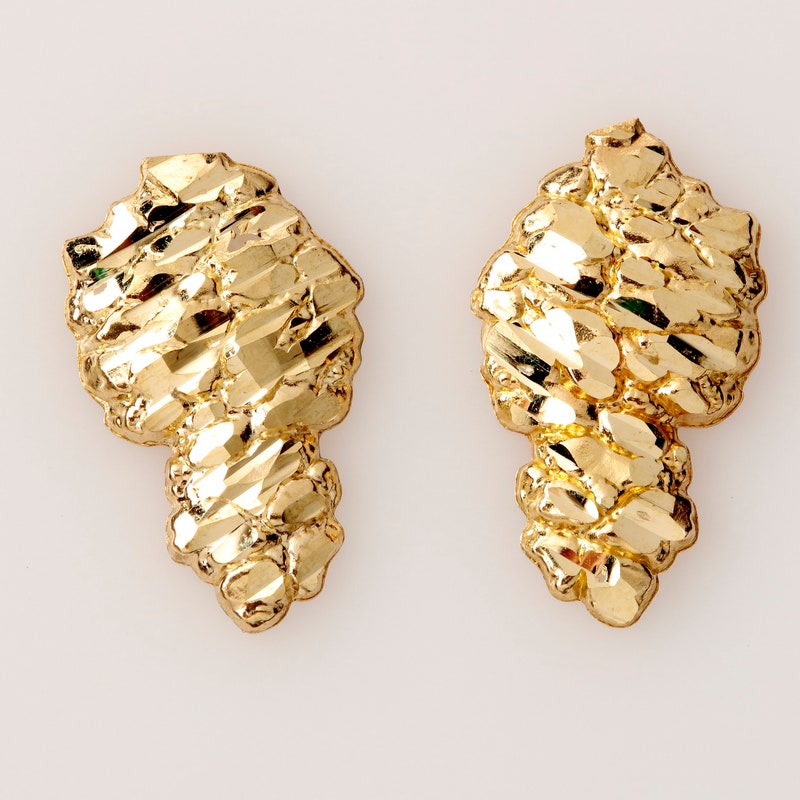 Gold Nugget Earrings Men - Etsy