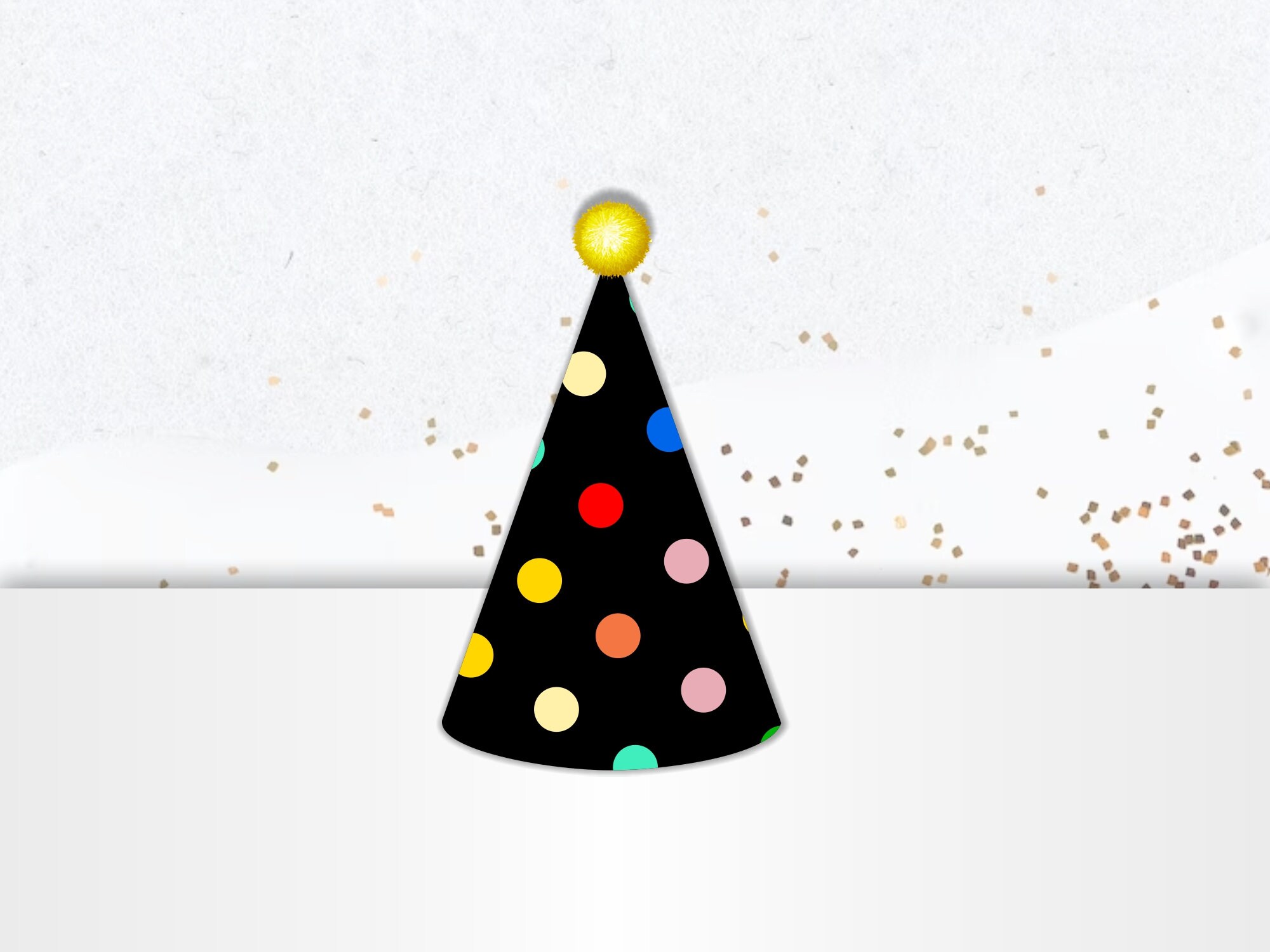 Assorted Printable Party Hat, Colored Party Hat, Birthday Party Decor ...