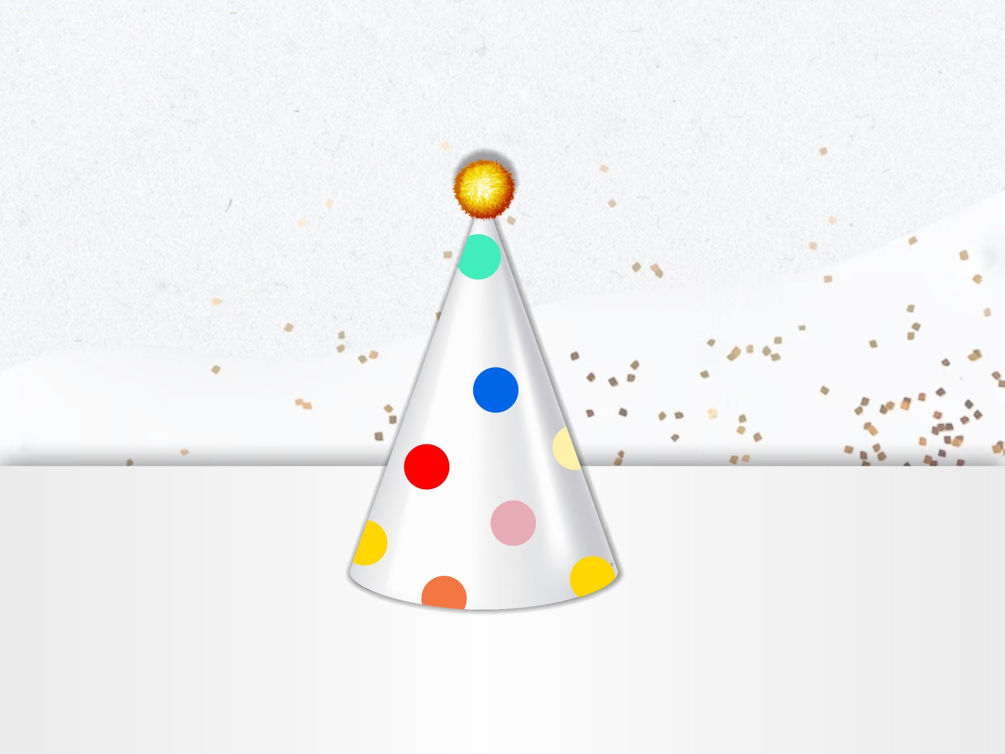 Assorted Printable Party Hat, Colored Party Hat, Birthday Party Decor ...