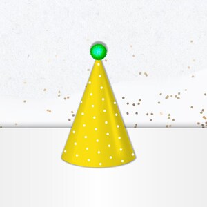 Assorted Printable Party Hat, Colored Party Hat, Birthday Party Decor ...