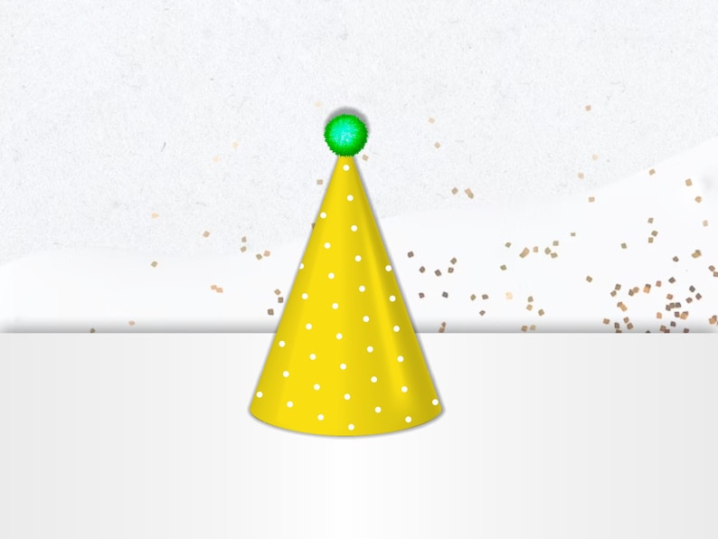 Assorted Printable Party Hat, Colored Party Hat, Birthday Party Decor ...