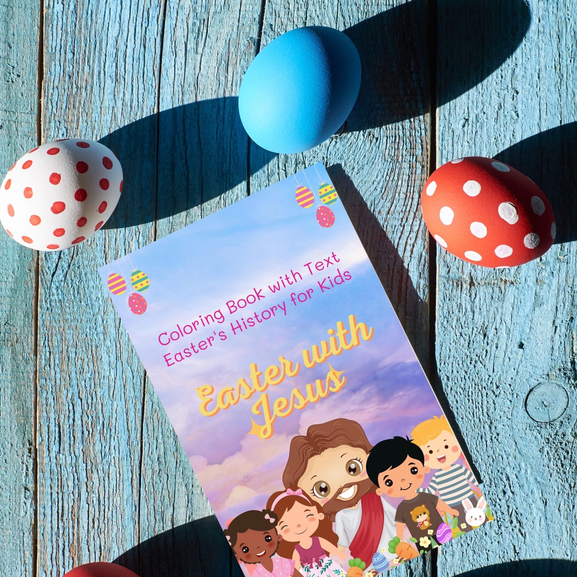 Easter Coloring Pages With Text, Printable Easter Coloring Book, Easter ...