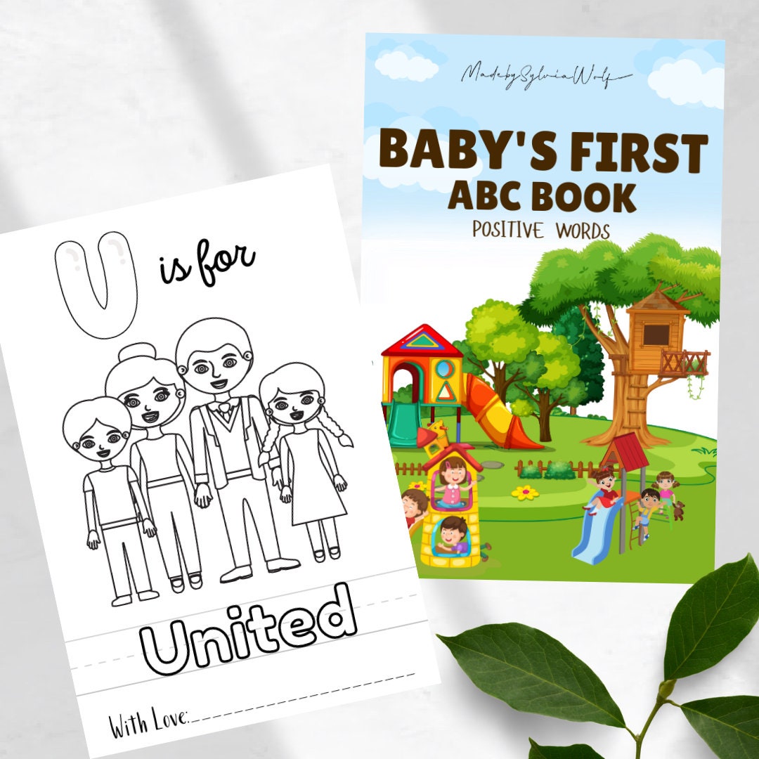 ABC Book Baby Shower Game Alphabet Coloring Book Baby's - Etsy