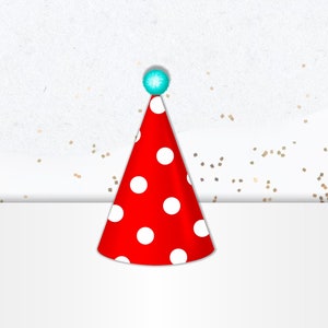 Assorted Printable Party Hat, Colored Party Hat, Birthday Party Decor ...