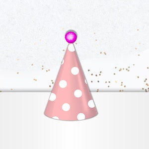 Assorted Printable Party Hat, Colored Party Hat, Birthday Party Decor ...