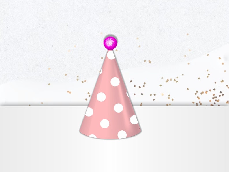 Assorted Printable Party Hat, Colored Party Hat, Birthday Party Decor ...