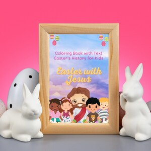 Easter Coloring Pages With Text, Printable Easter Coloring Book, Easter ...