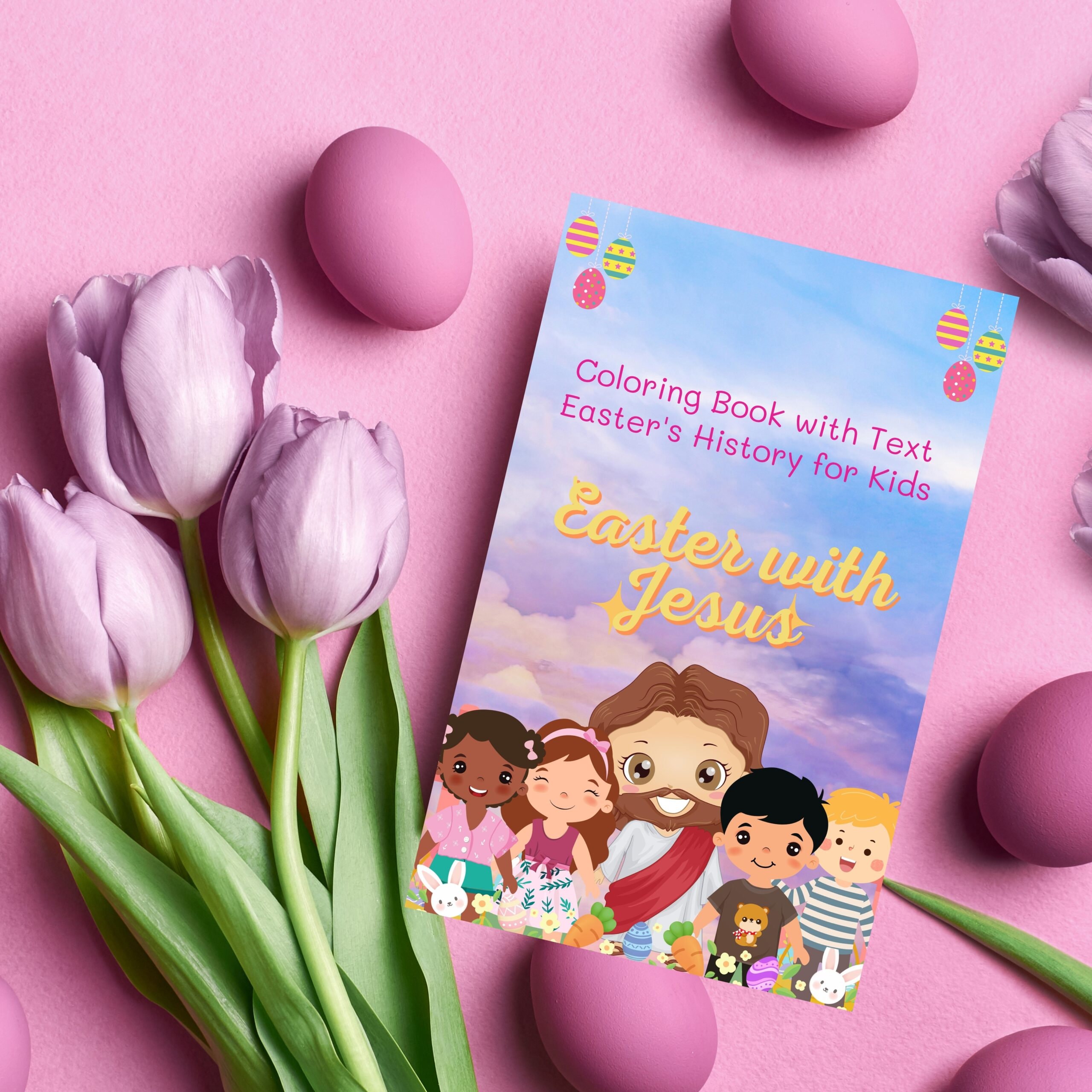 Easter Coloring Pages With Text, Printable Easter Coloring Book, Easter ...