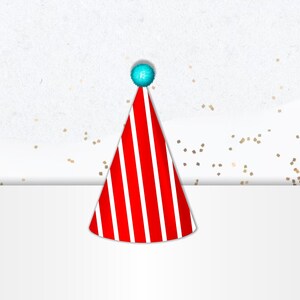 Assorted Printable Party Hat, Colored Party Hat, Birthday Party Decor ...