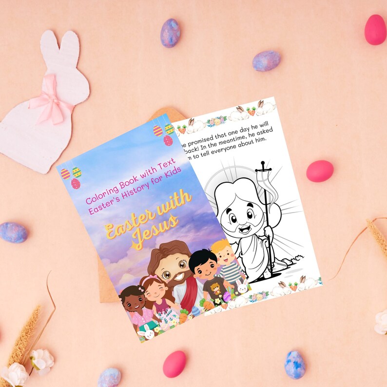 Easter Coloring Pages With Text, Printable Easter Coloring Book, Easter ...